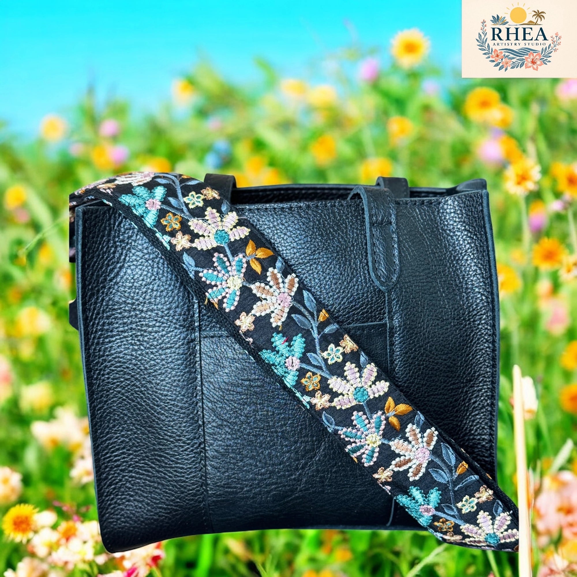 Starpetal Current | Embroidered Floral Strap for Crossbody Bags | Rhea ...