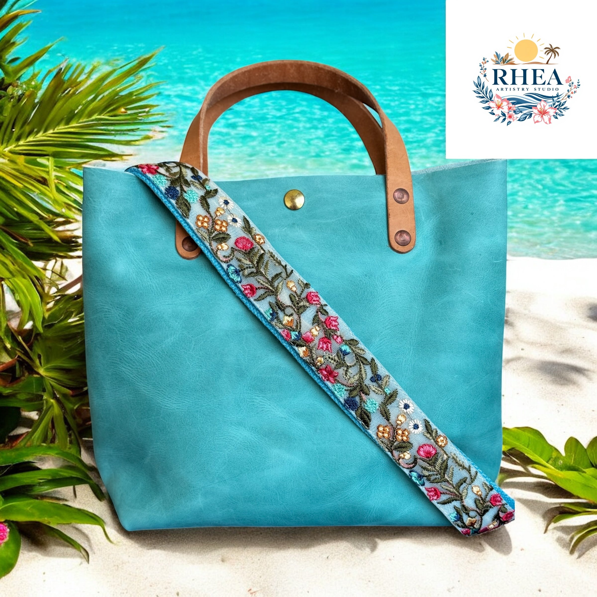 Tide Garden – Adjustable Crossbody Bag Strap with Multicolor Embroider ...